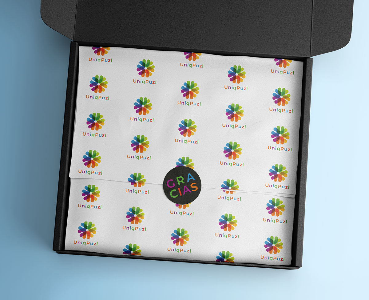 Papel de seda personalizado con logotipo impreso a todo color (CMYK)
